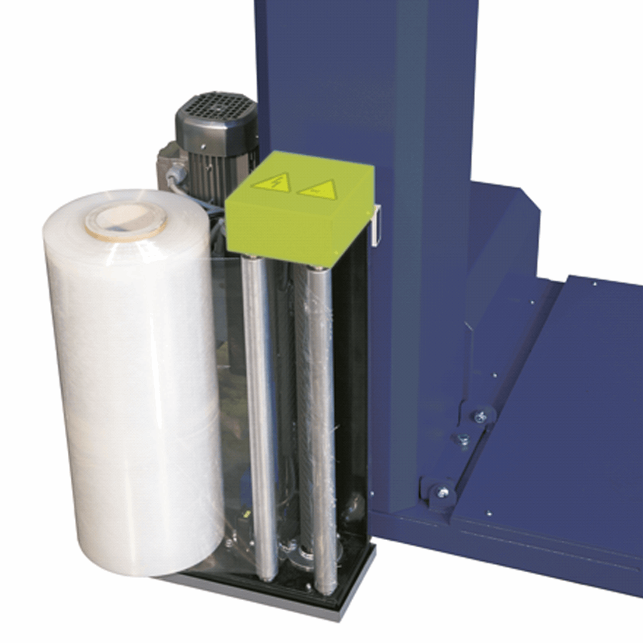 Banderoleuse à plateau tournant ultra fin AKA® PLANA à préétirage motorisé